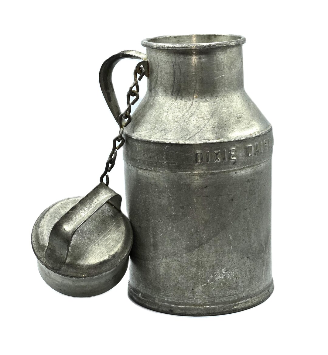 Vintage Milk Can With Attached Lid Marked "dixie Dairy Gary Ind ...
