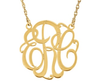 14k gold monogram | Etsy