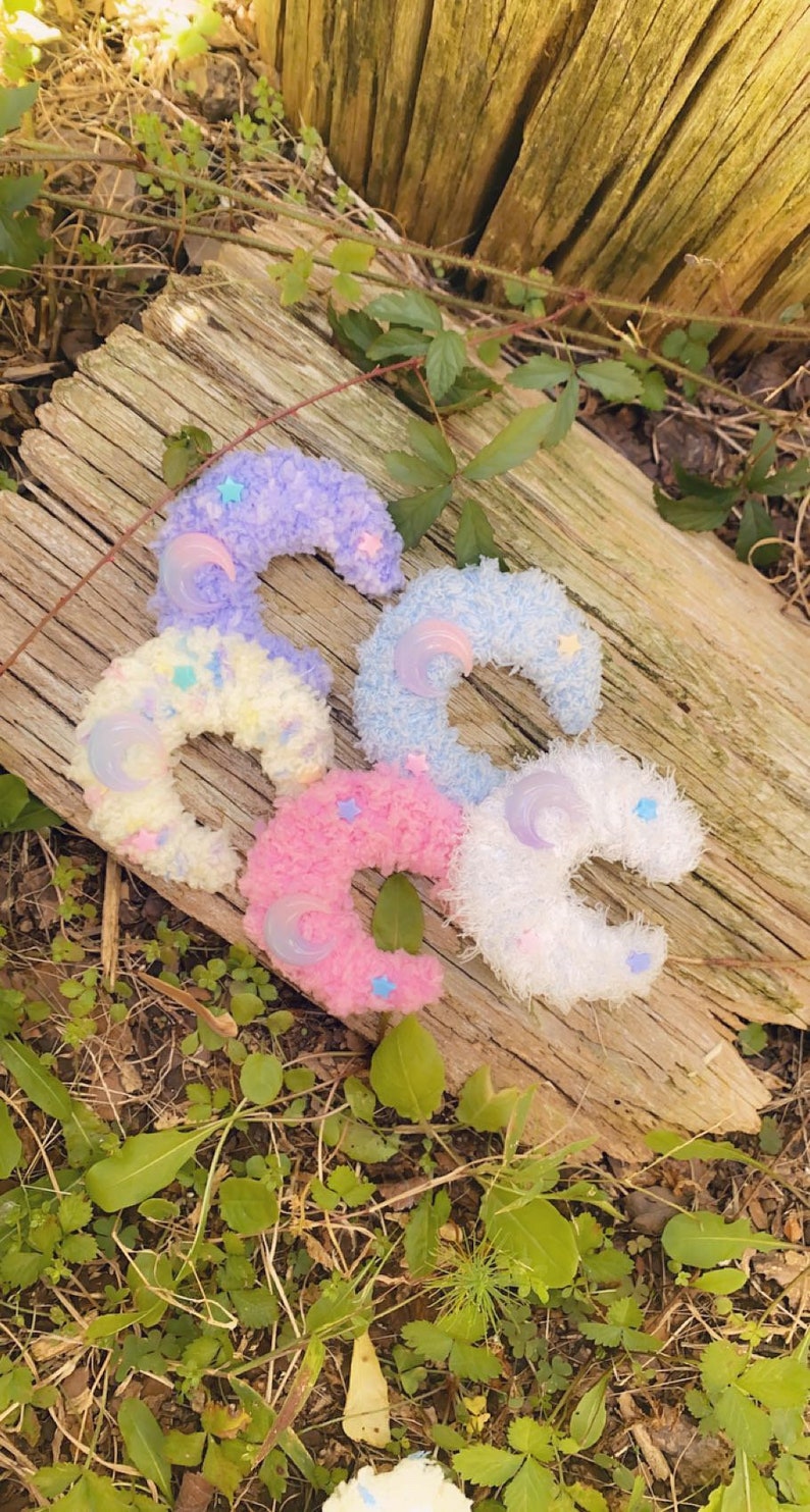 Fuzzy Star or Moon Hair Clip Fairy Kei Lolita - Etsy