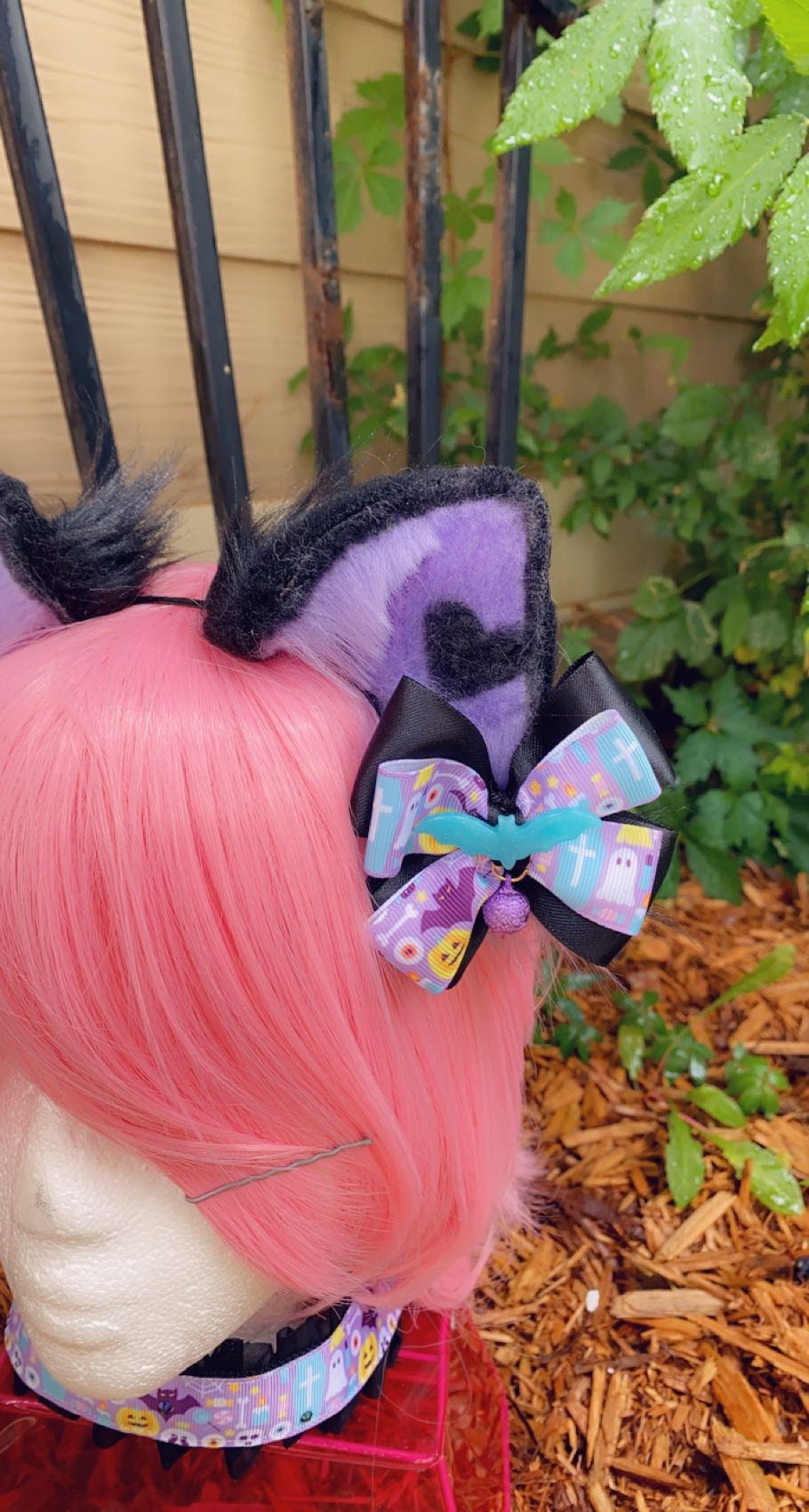 Pastel Goth Cat Ear and Tail Set With Bows and Choker - Etsy