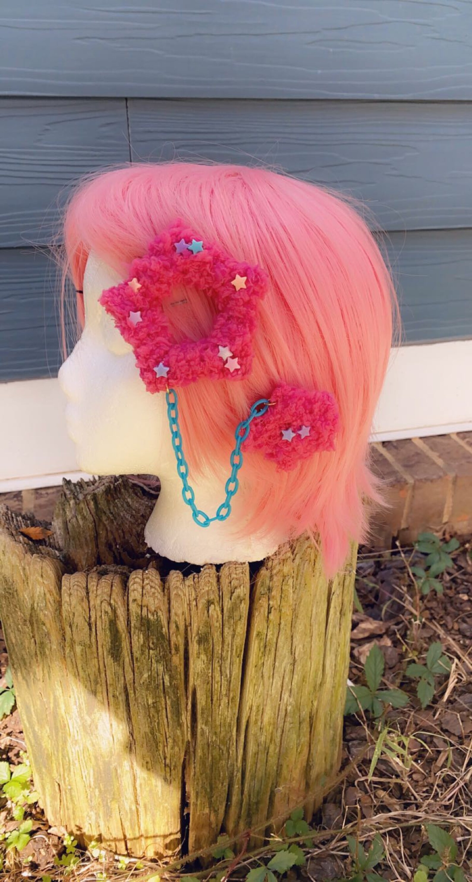 Fuzzy Star or Moon Hair Clip Fairy Kei Lolita - Etsy