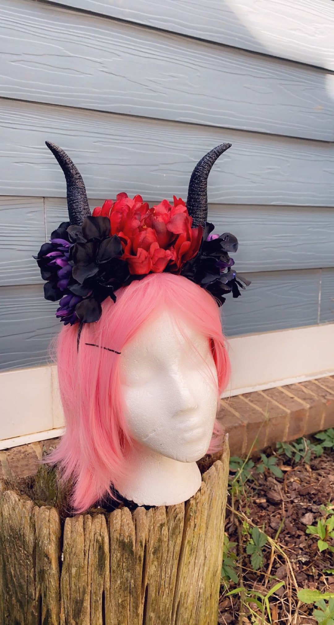 Floral Demon Headband - Etsy