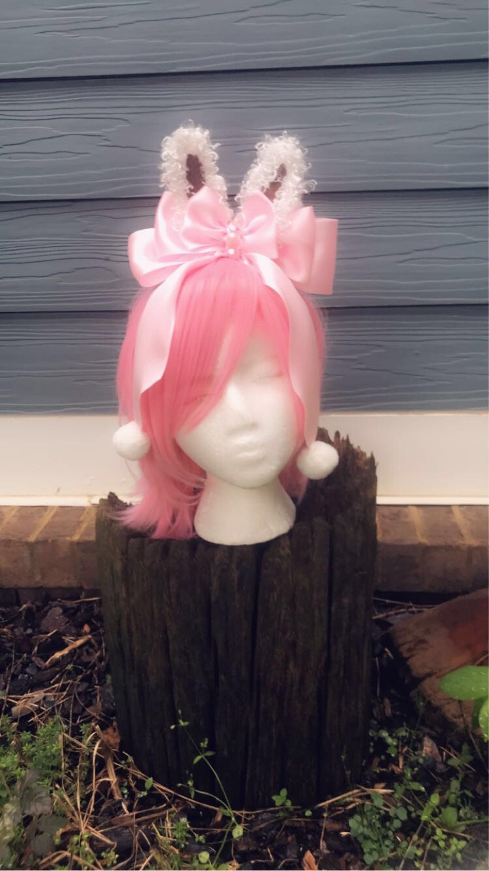 Large Satin Bunny Bow | Etsy