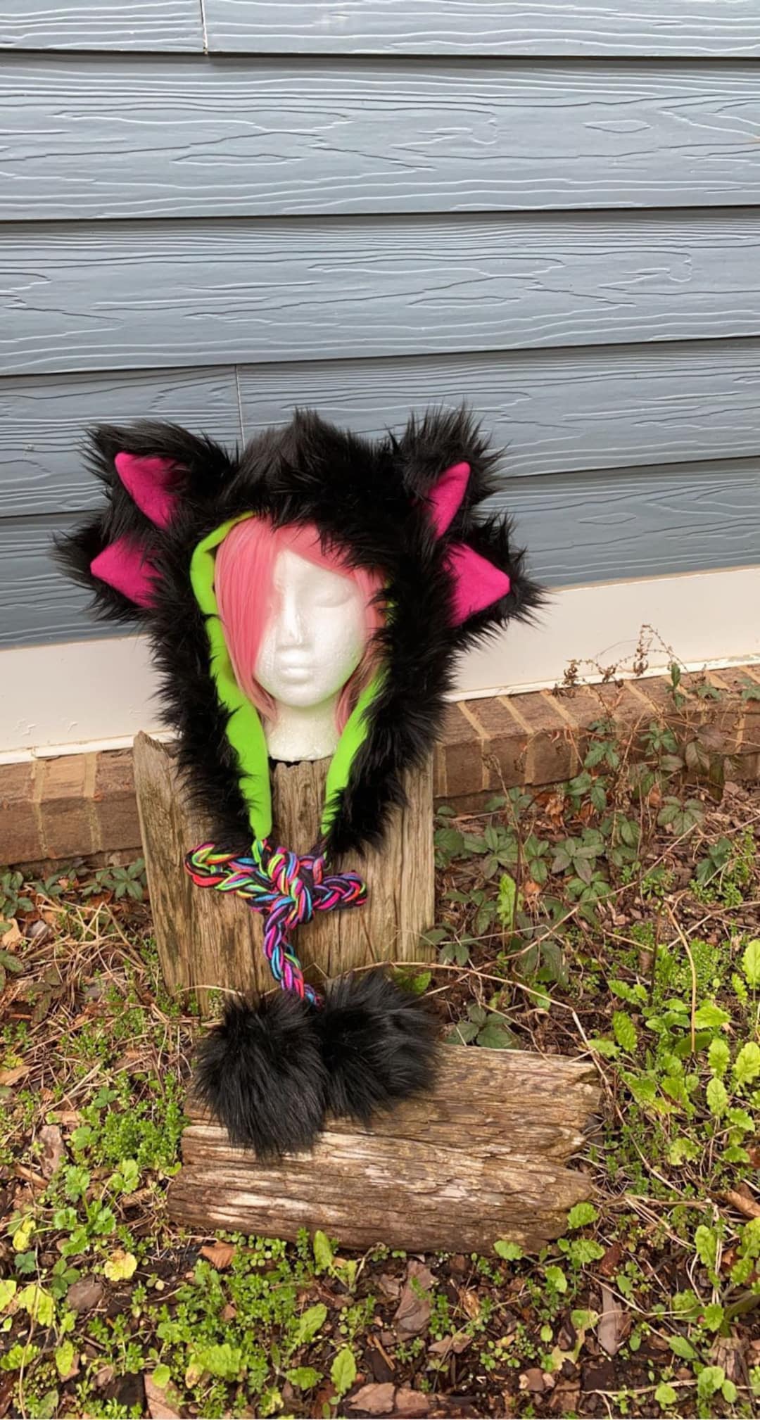 Double Ear Fur Rave Hood - Etsy