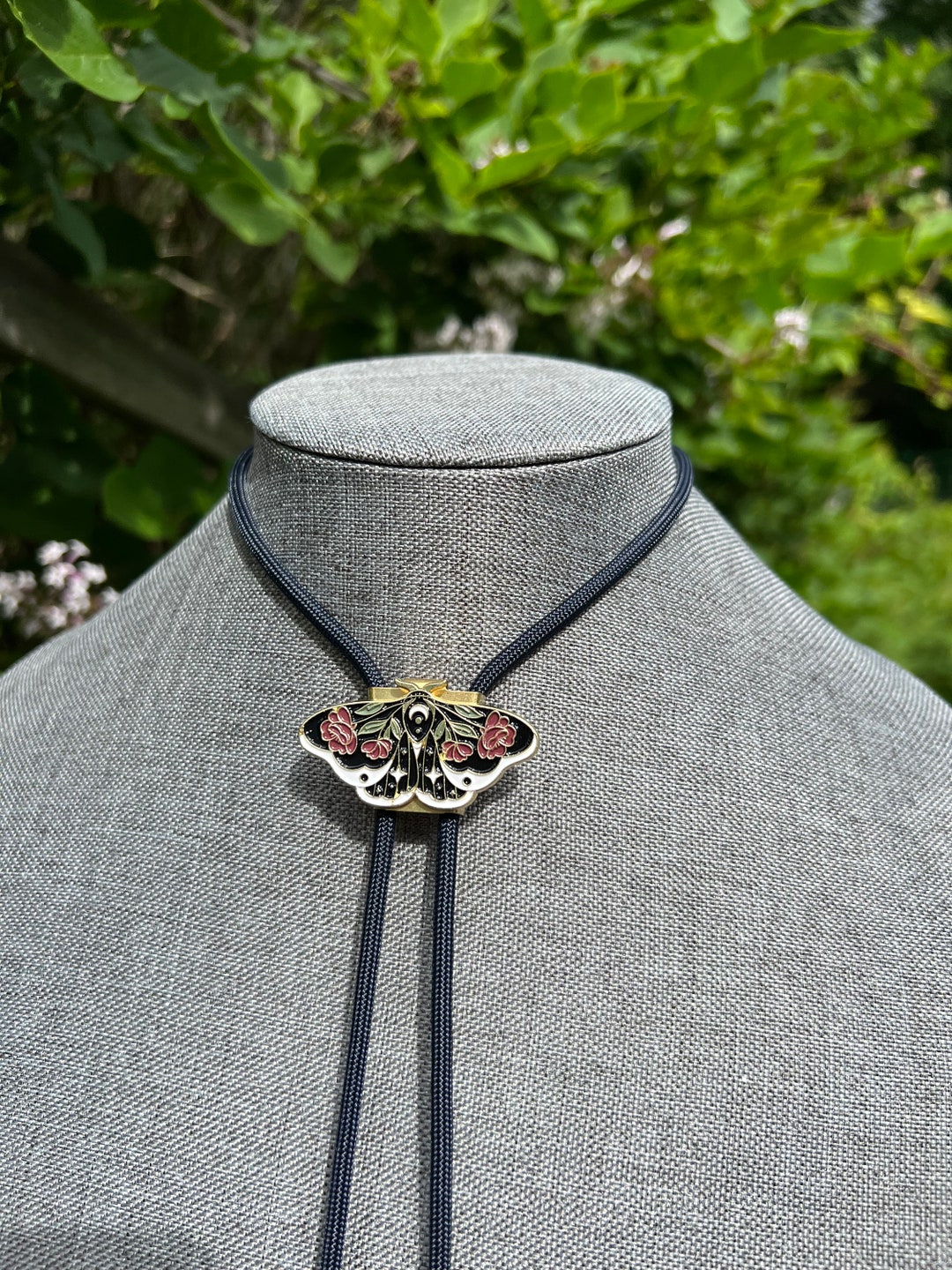 Floral Moth Bolo Tie Necklace Yallternative Cottagecore Witchy Vibes ...
