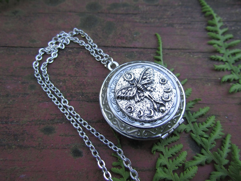Custom Phases of the Moon Moth Photo Locket - Etsy