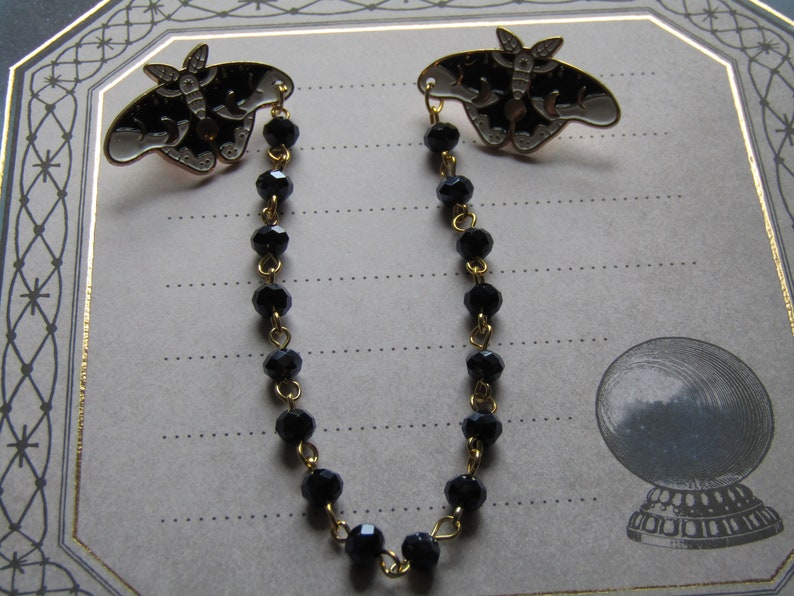 Phases of the Moon Moth Collar Chain Style Brooch for Cape - Etsy