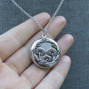 Mushroom Photo Locket Cottage Core Necklace Stainless Steel - Etsy