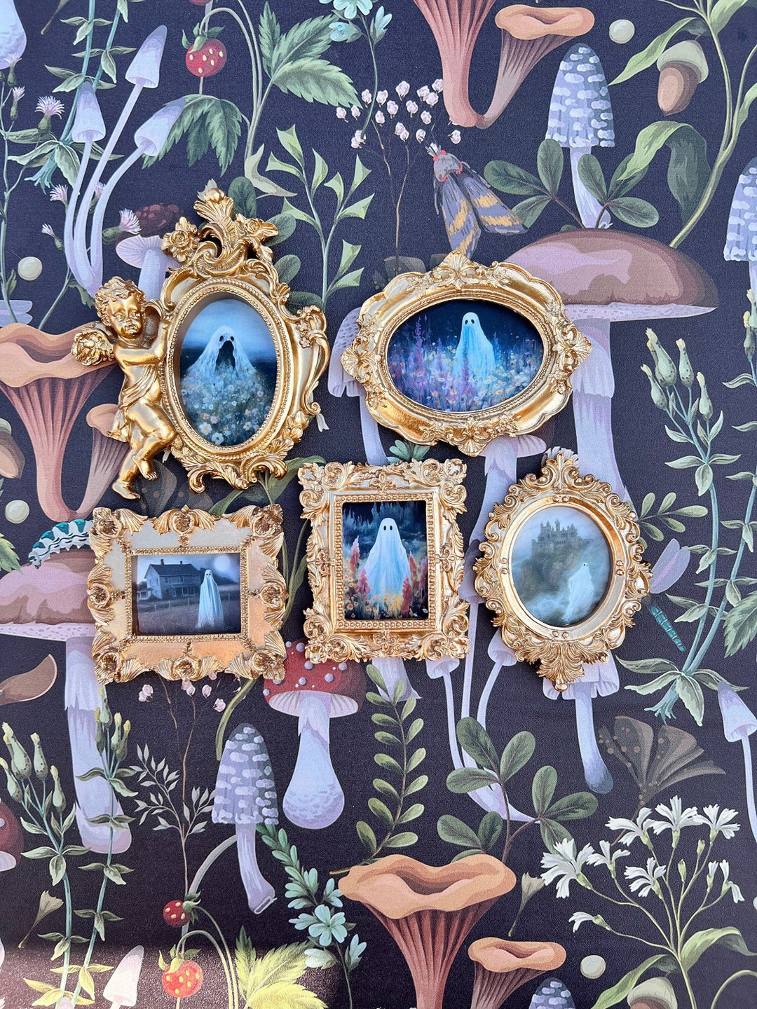 Victorian Style Ornate Framed Whimsical Ghost Oddity Art Framed ...