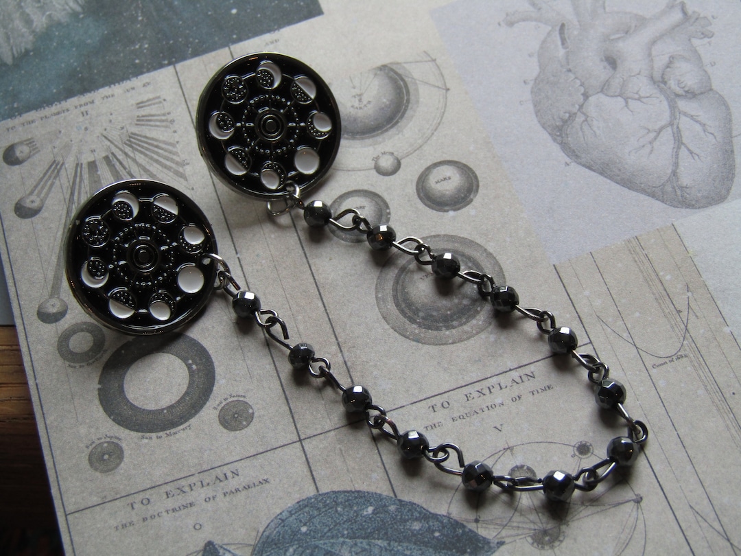 Phases of the Moon Collar Chain Style Brooch for Cape Clip | Collar ...