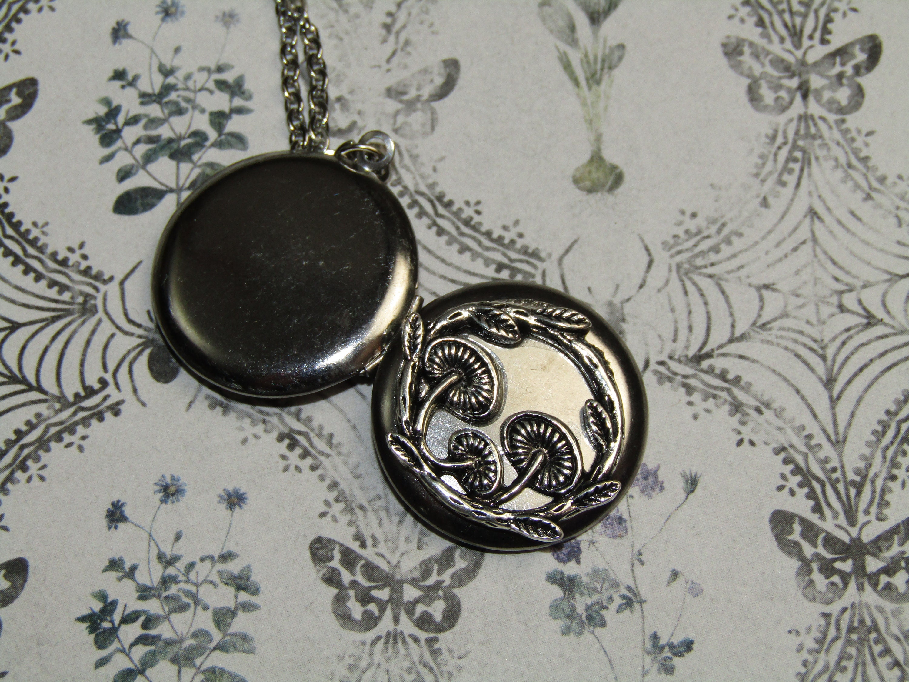 Mushroom Photo Locket Cottage Core Necklace Stainless Steel | Etsy