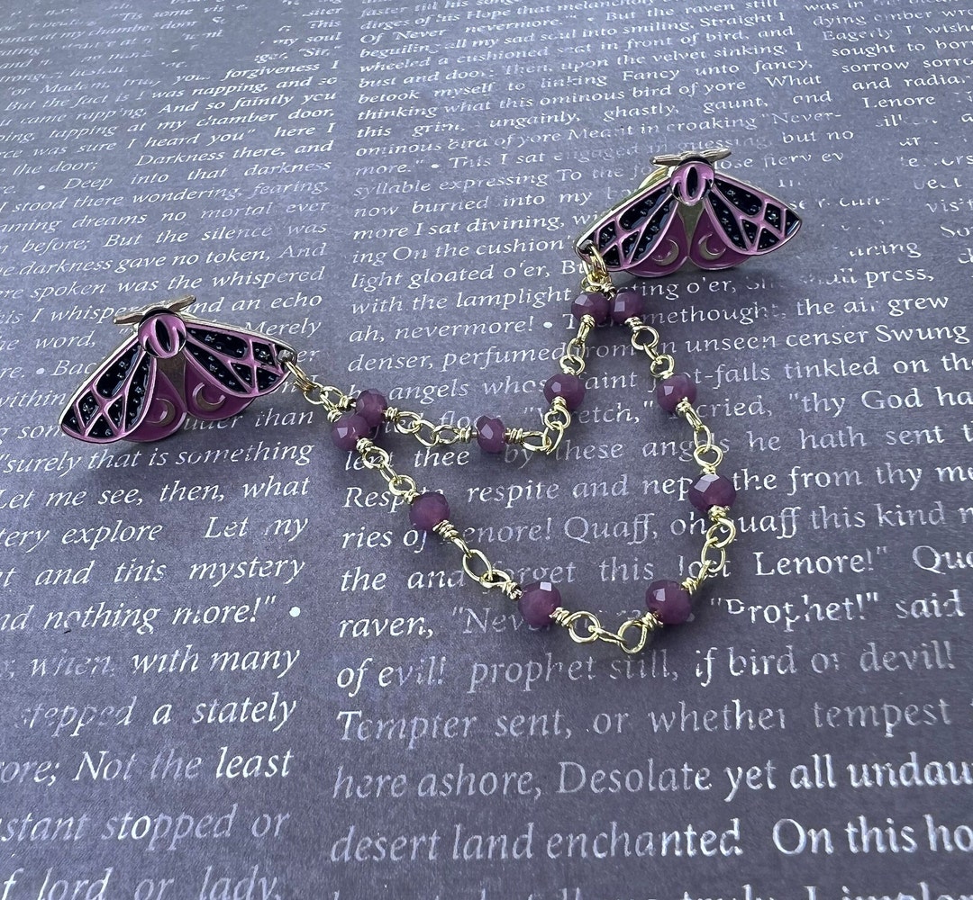 Lunar Moth Collar Chain Style Brooch for Cape Clip | Collar Clip ...