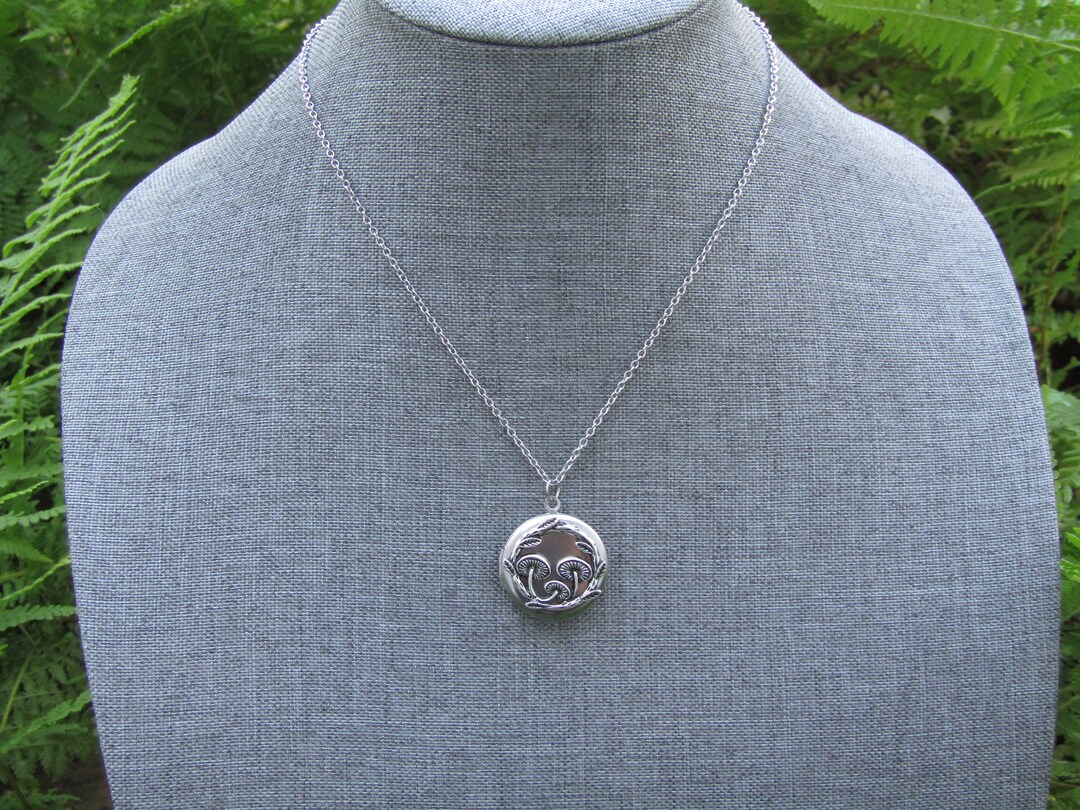 Mushroom Photo Locket Cottage Core Necklace Stainless Steel - Etsy
