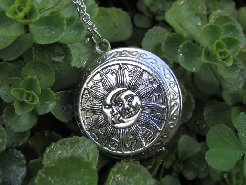 Zodiac Photo Locket Necklace Stainless Steel Necklace Chain - Etsy