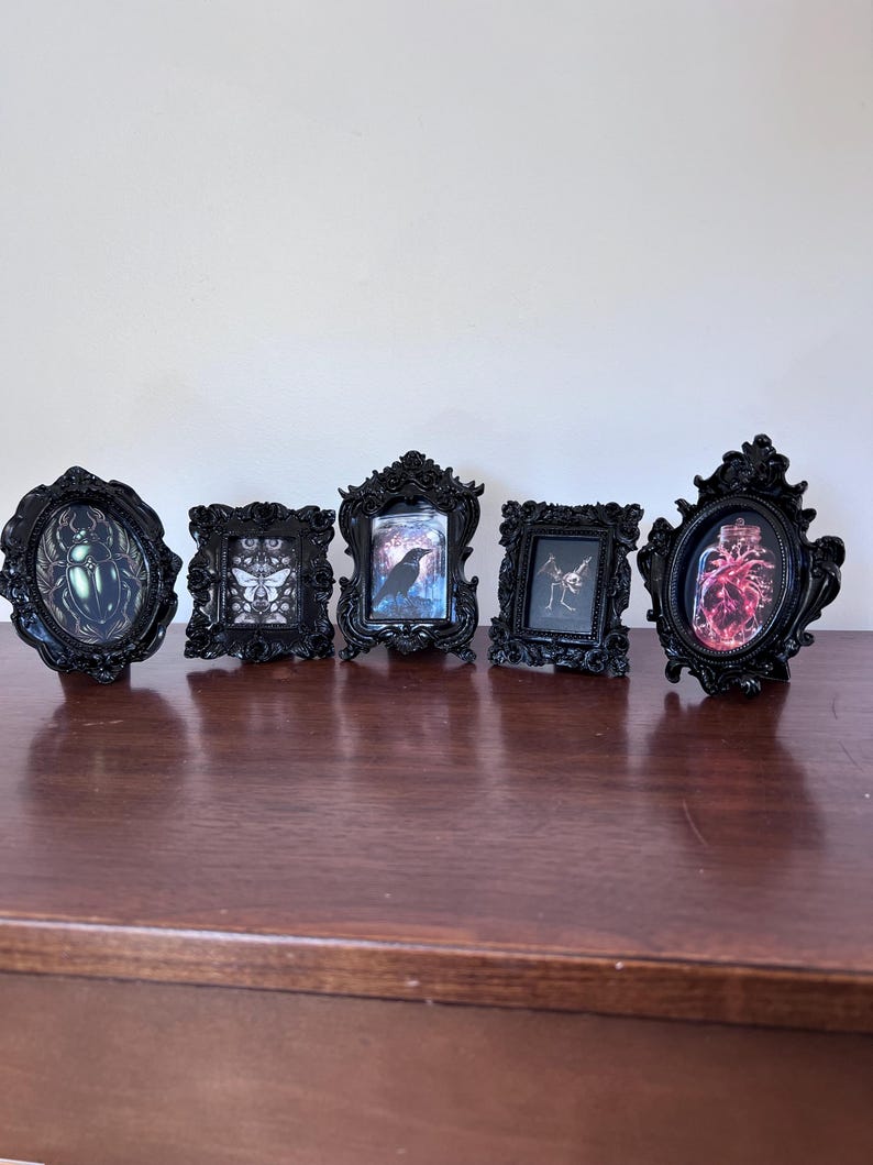 Gothic Oddies Framed Wall Art Cottage Goth Victorian Painting Style AI ...