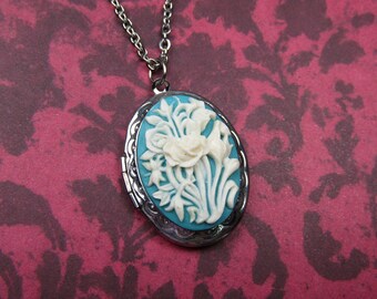 Vintage Style Photo Locket Necklace Stainless Steel Chain | Etsy