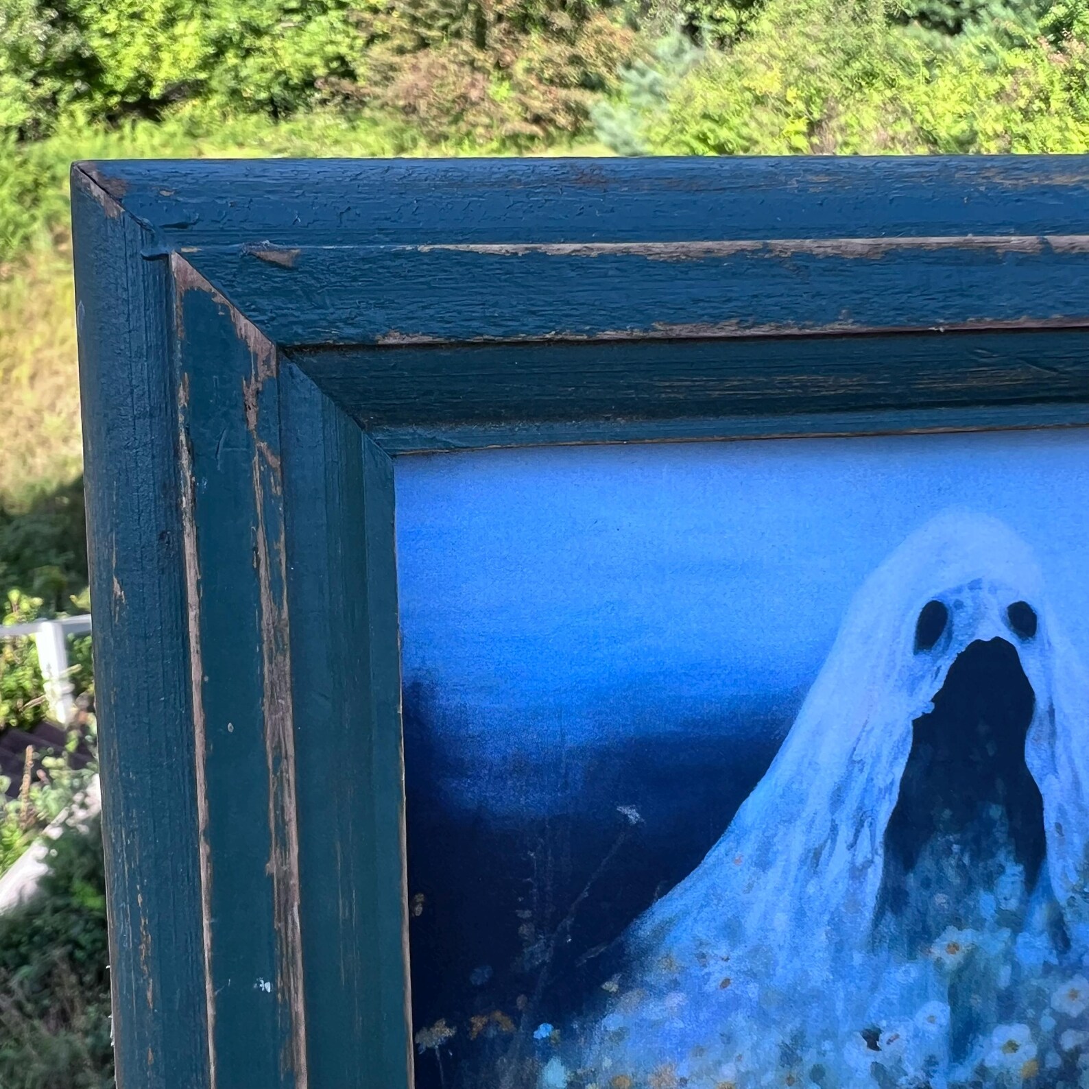 Screaming Into the Void Vintage Framed Floral Ghost Art Piece for Fall ...