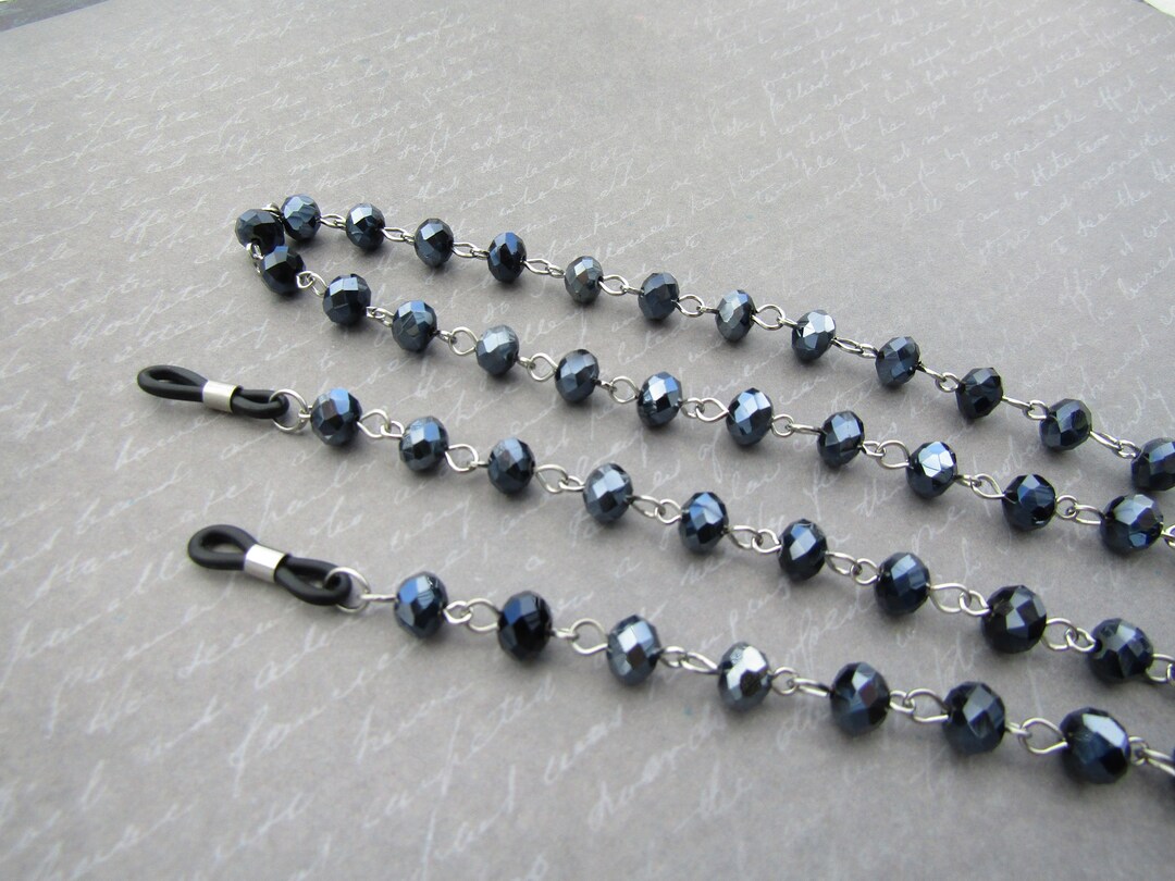Gothic Dreamer Midnight Blue Beaded Eyeglass Chain Sunglasses Glasses ...