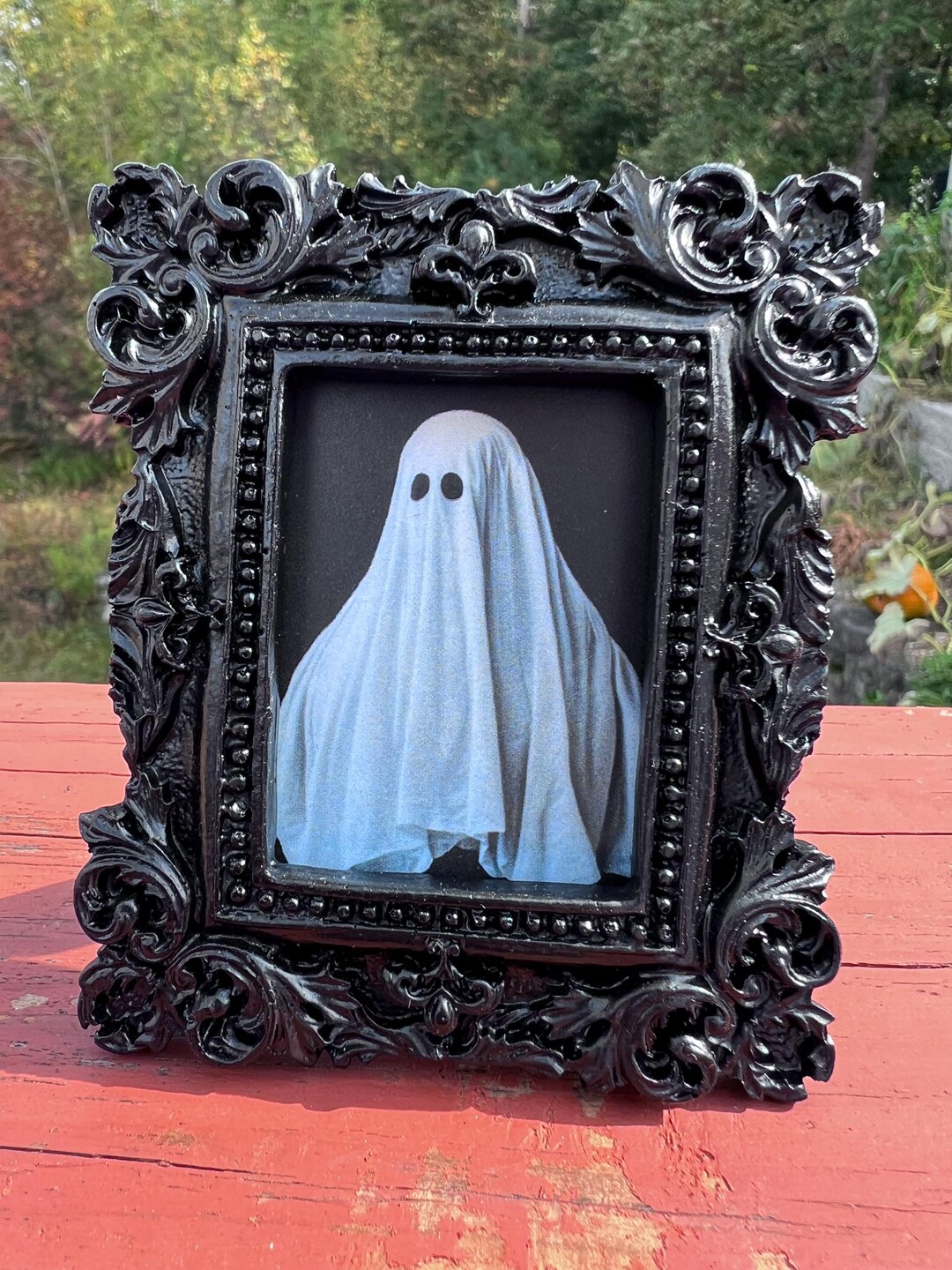 Oddity Art Ghost Haunted Cliff Mansion Halloween Victorian Painting ...