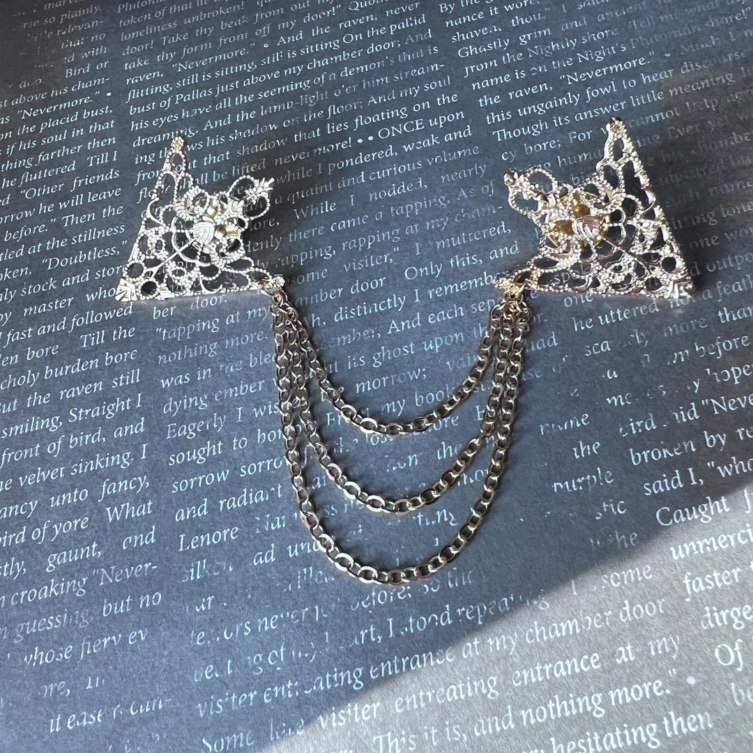 Elegant Golden 4 Chain Brooch for Cape Clip | Collar Clip | Sweater ...