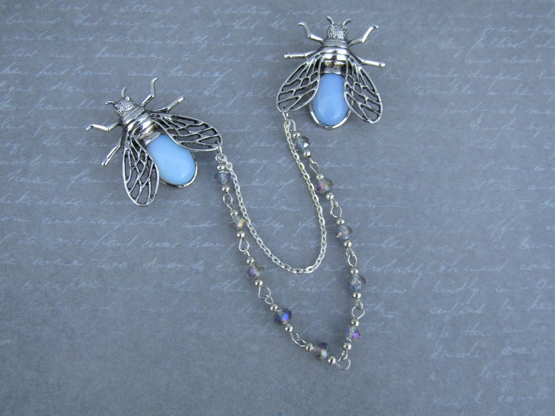 Opalite Firefly Collar Chain Style Brooch for Cape Clip - Etsy