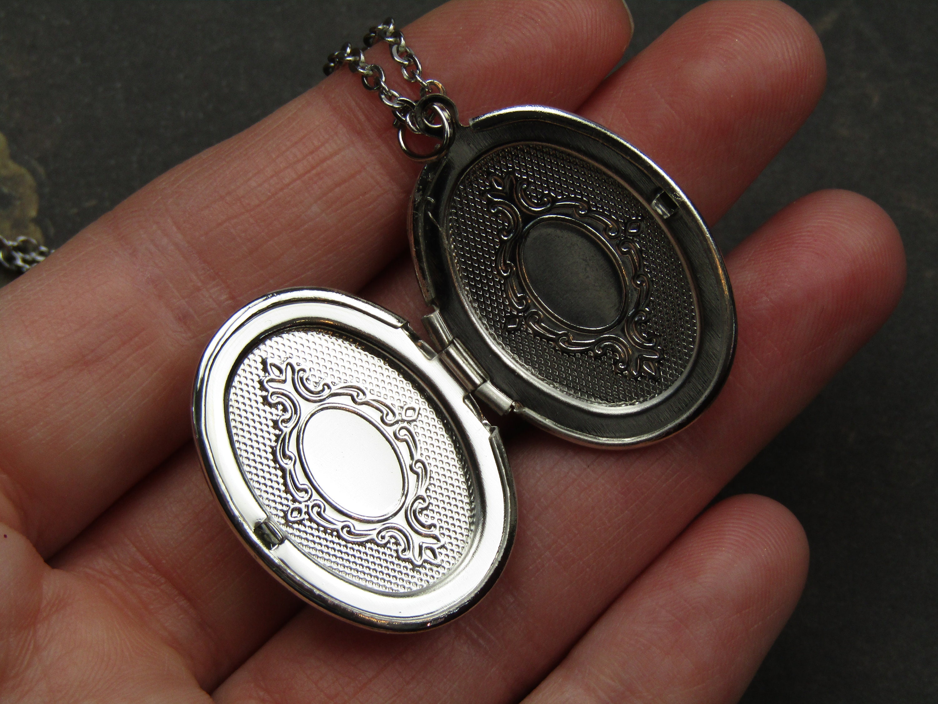 Vintage Style Photo Locket Necklace Stainless Steel Chain | Etsy