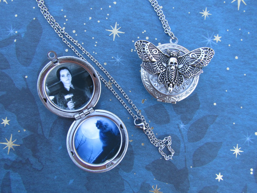 Custom Death Head Moth Photo Locket Stainless Steel Timeless Elegant ...