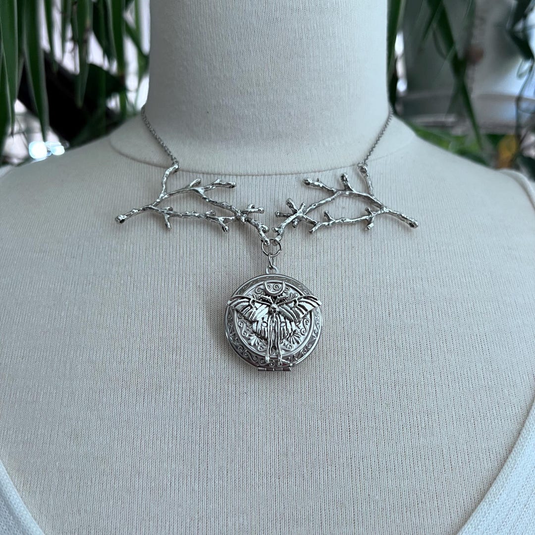 Forest Moth Branching Photo Locket Necklace Cottage Core Fairycore ...