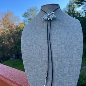 Lunar Moth Bolo Tie Necklace Black Braided Leather Swamp Witch Yall ...