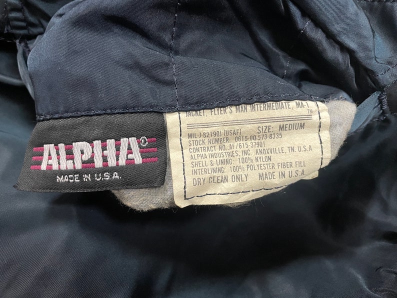 Vintage ALPHA INDUSTRIES MA-1 Bomber Jacket Navy Blue Size M - Etsy