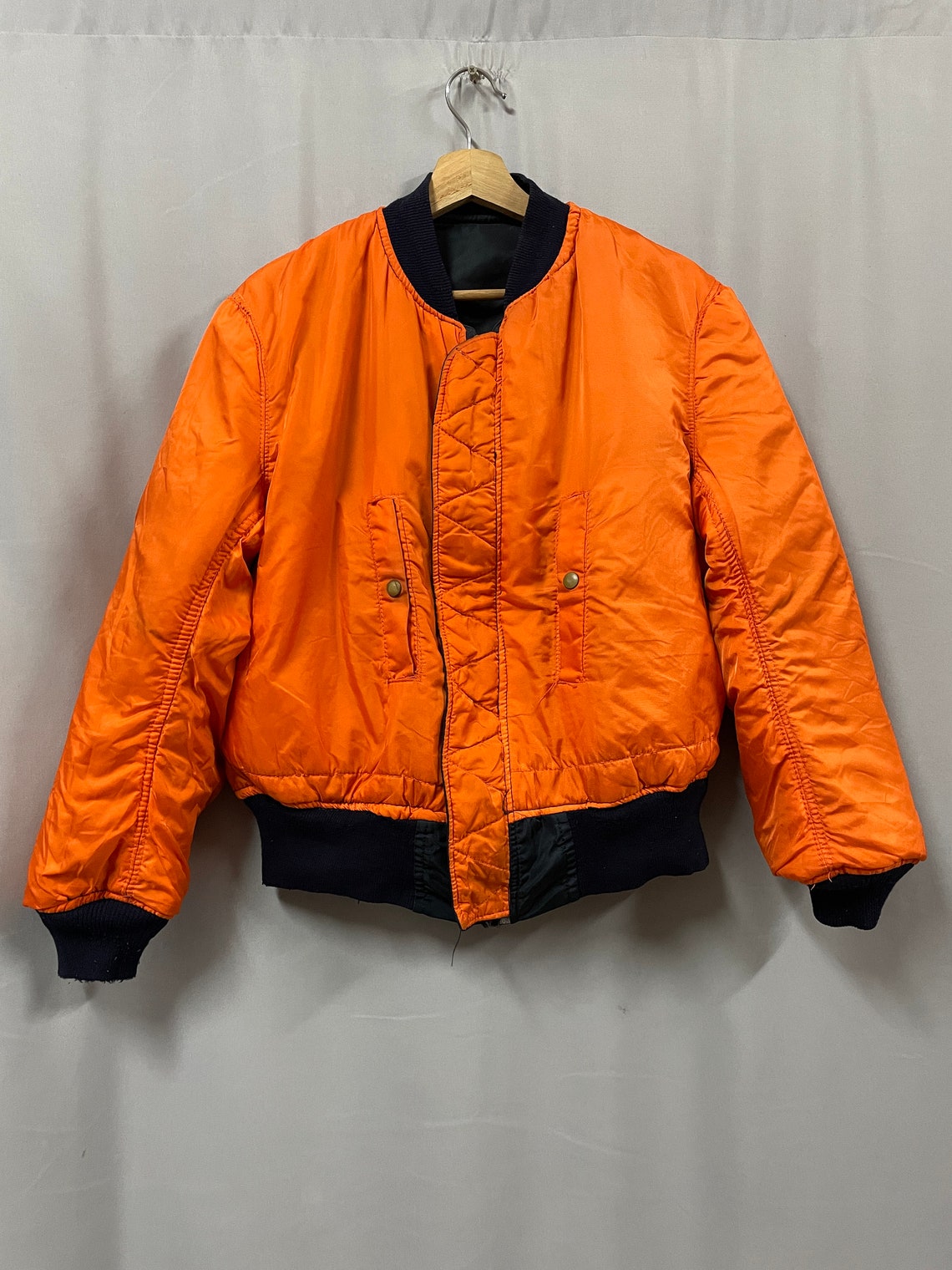 Vintage ALPHA INDUSTRIES MA-1 Bomber Jacket Navy Blue Size M - Etsy