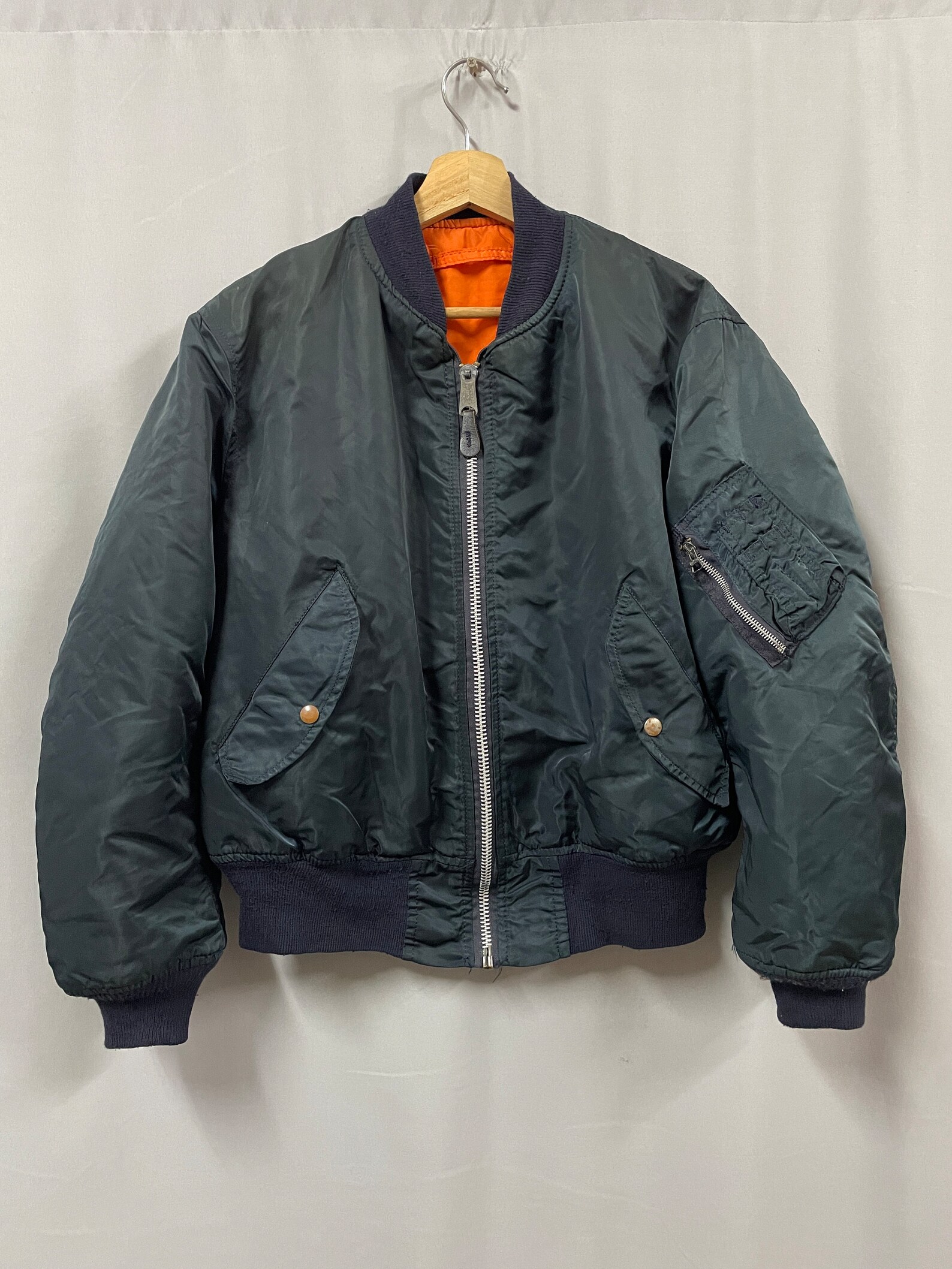 Vintage ALPHA INDUSTRIES MA-1 Bomber Jacket Navy Blue Size M - Etsy