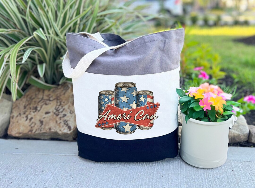 American Tri-color Tote Bag, Patriotic 4th of July Accessory, Spacious ...