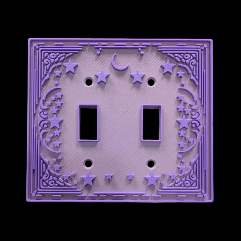 Celestial Starry Double Toggle Light Switch Cover - 2 Gang - Custom Colors Celestial Decor ...