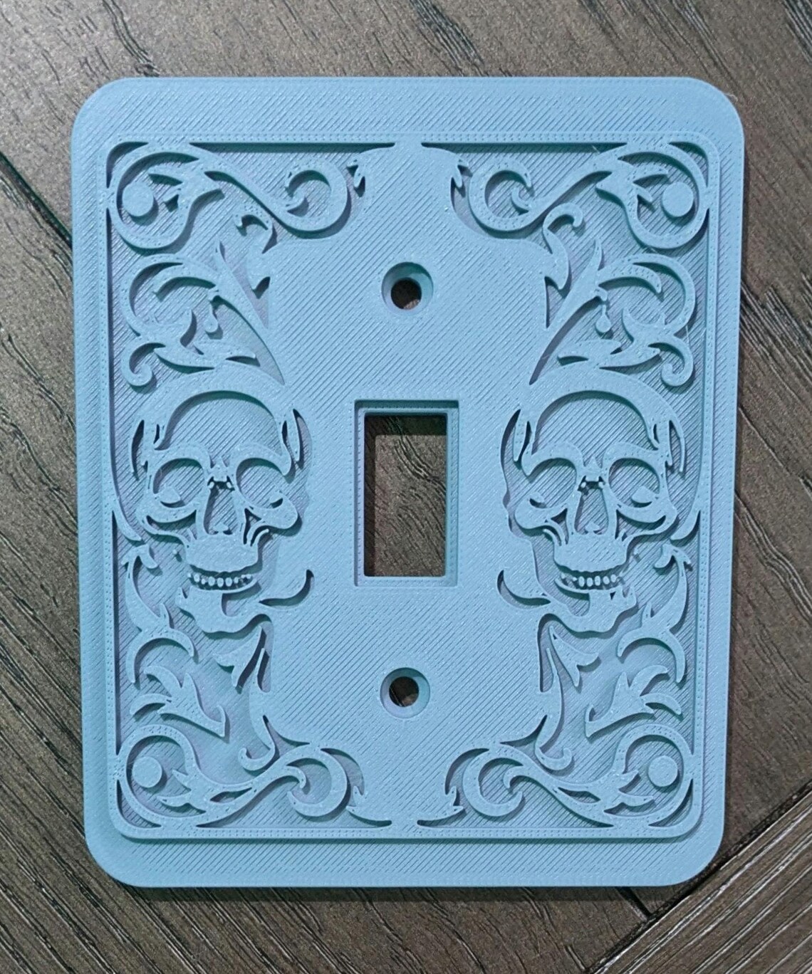 Skull Smoke Scroll Light Switch Cover - Custom Colors - Single 1 Gang ...