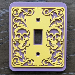 Skull Smoke Scroll Light Switch Cover - Custom Colors - Single 1 Gang ...
