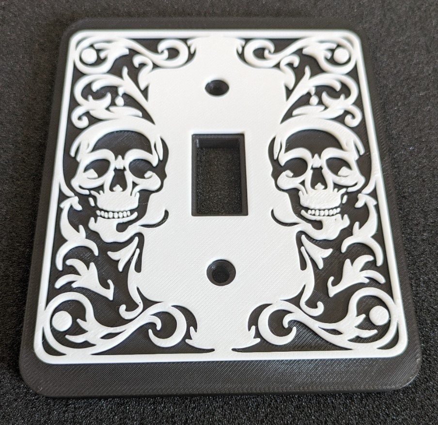 Skull Light Switch Cover Gothic Home Decor, 3D Printed, Perfect for ...