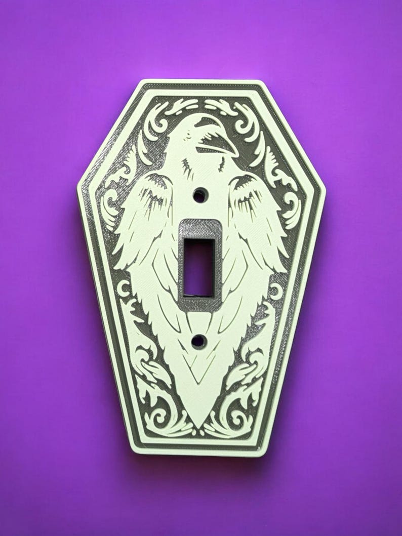 Gothic Raven Coffin Light Switch Cover Custom Colors Single 1 Gang ...