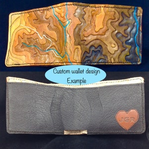 Leather Wallet - TOPO MOUNTAIN MAP - Etsy