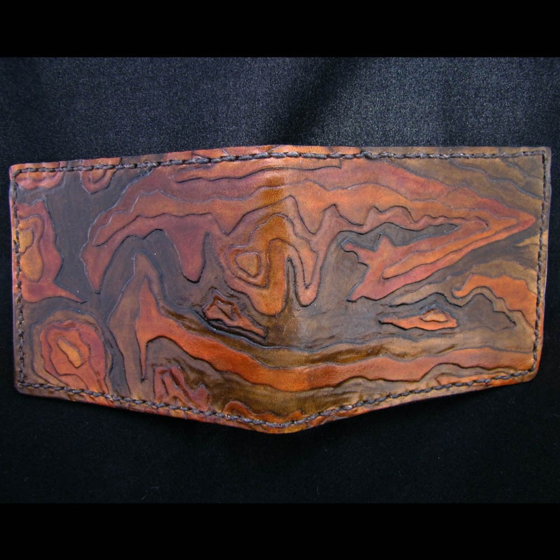 Leather Wallet TOPO MOUNTAIN MAP - Etsy