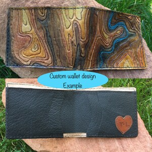 Leather Wallet - TOPO MOUNTAIN MAP - Etsy