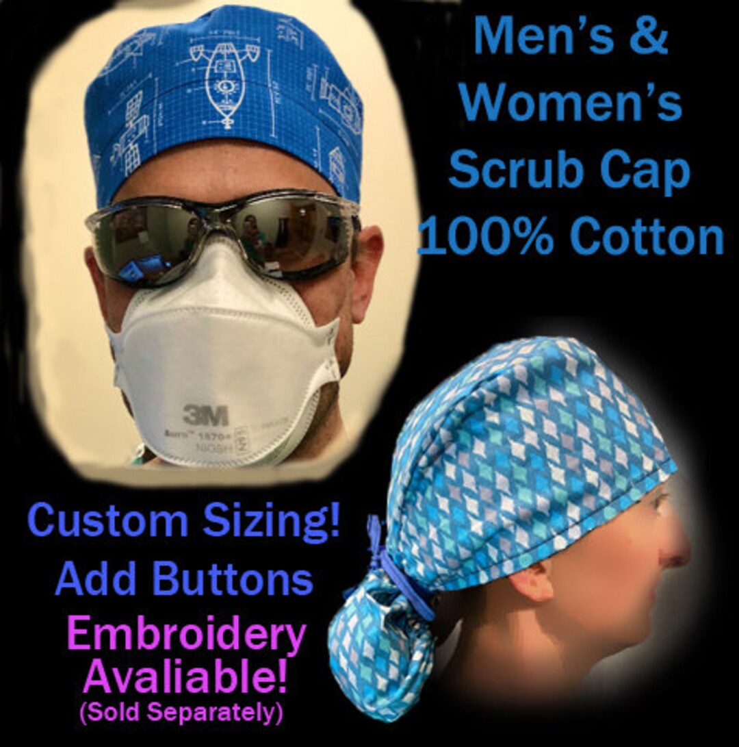 Scrub Cap, Surgical Hat, Nurse Doctor Cap, Mens and Womens Unisex ...