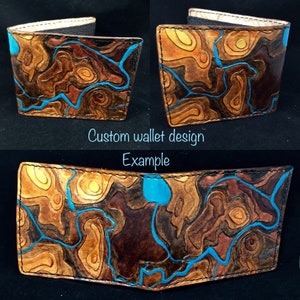 Leather Wallet - TOPO MOUNTAIN MAP - Etsy