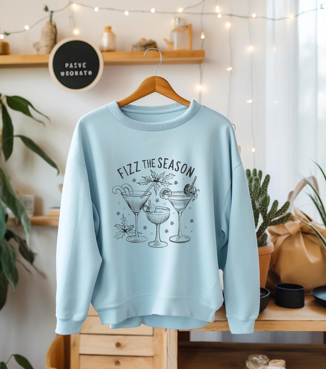 Christmas Cocktail Sweater | Fizz the Season Jumper | Xmas Gift for ...