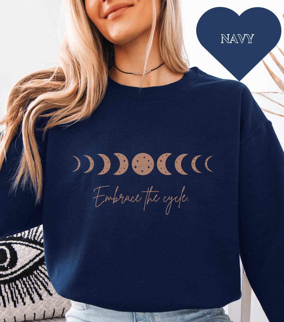 Celestial Sweatshirt, Moon Phase Sweater, Boho Mystical Moon and Sun ...