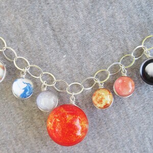 Solar System Double Sided Sterling Silver Charm Bracelet, Hand-made - Etsy