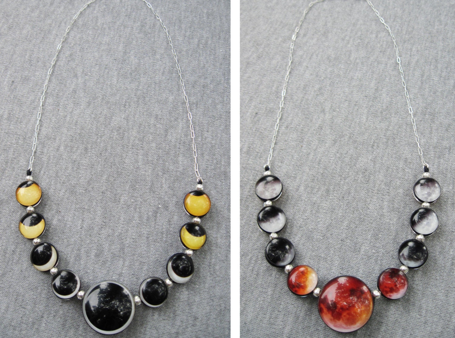 Double Sided Solar and Lunar Eclipse Necklace. Sterling - Etsy