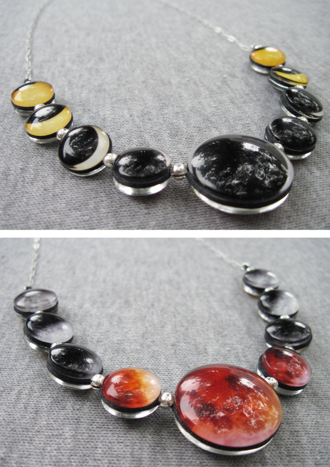 Double Sided Solar and Lunar Eclipse Necklace. Sterling - Etsy