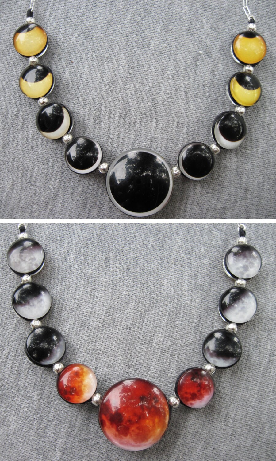 Double Sided Solar and Lunar Eclipse Necklace. Sterling - Etsy