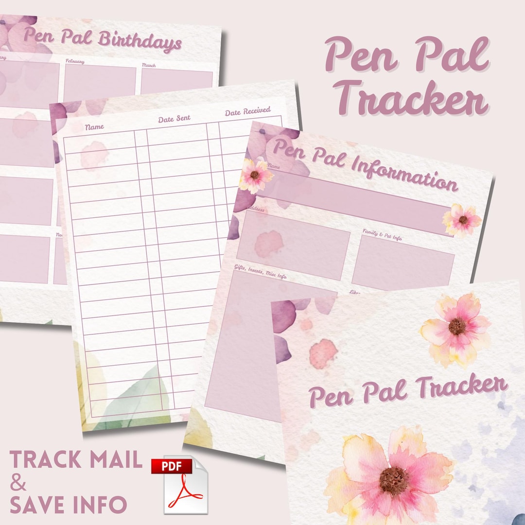 Digital Pen Pal Tracker: Printable Letter Log (PDF) - Etsy